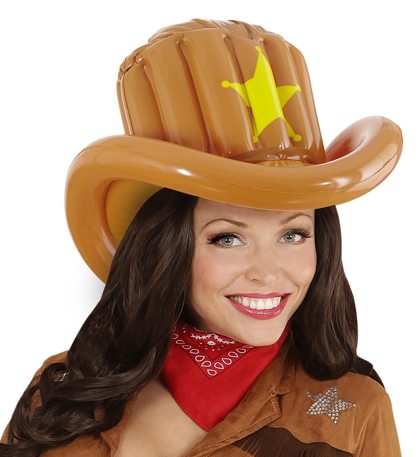 Inflatable cowboy hat