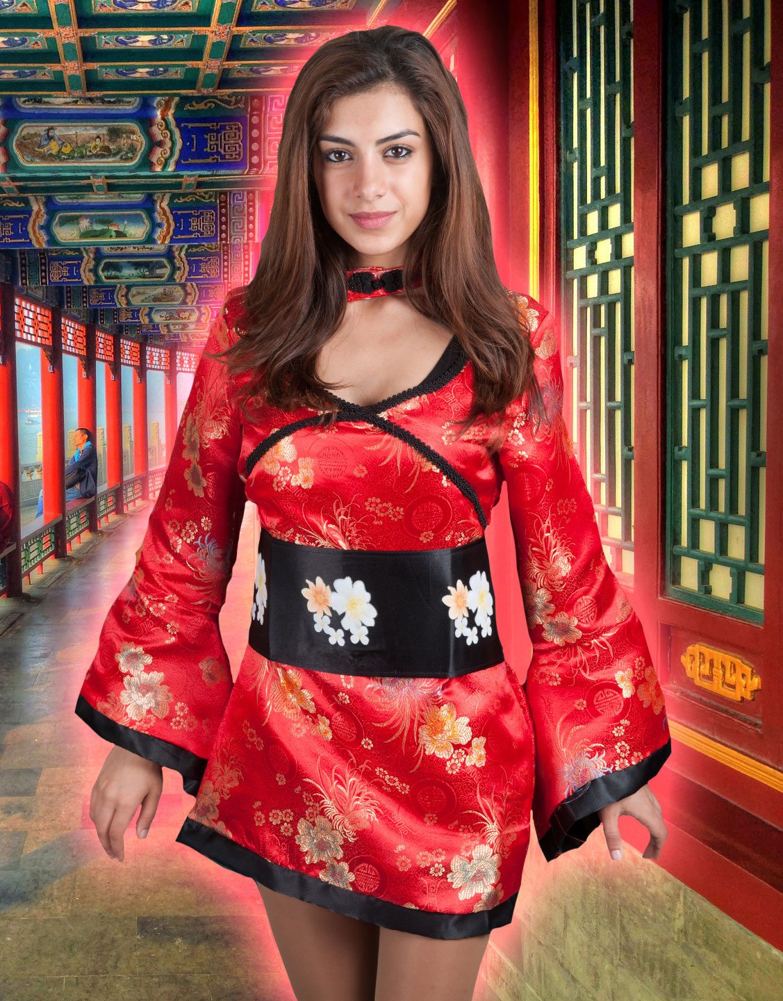 Robe Geisha sexy rouge Miss Wong